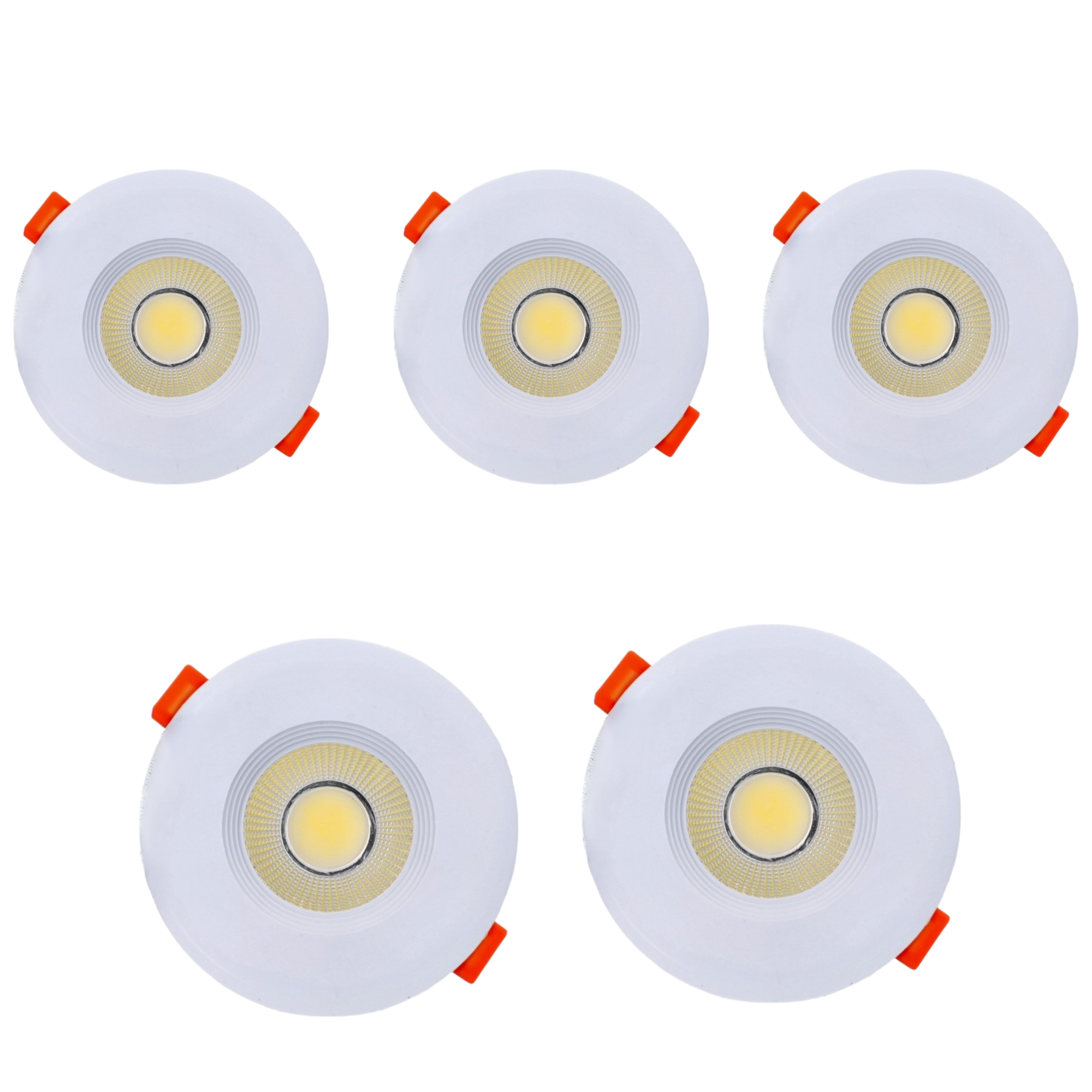 Pack x5 Incasso da incasso a led COB 7W rotondo bianco, Luce Fredda ...