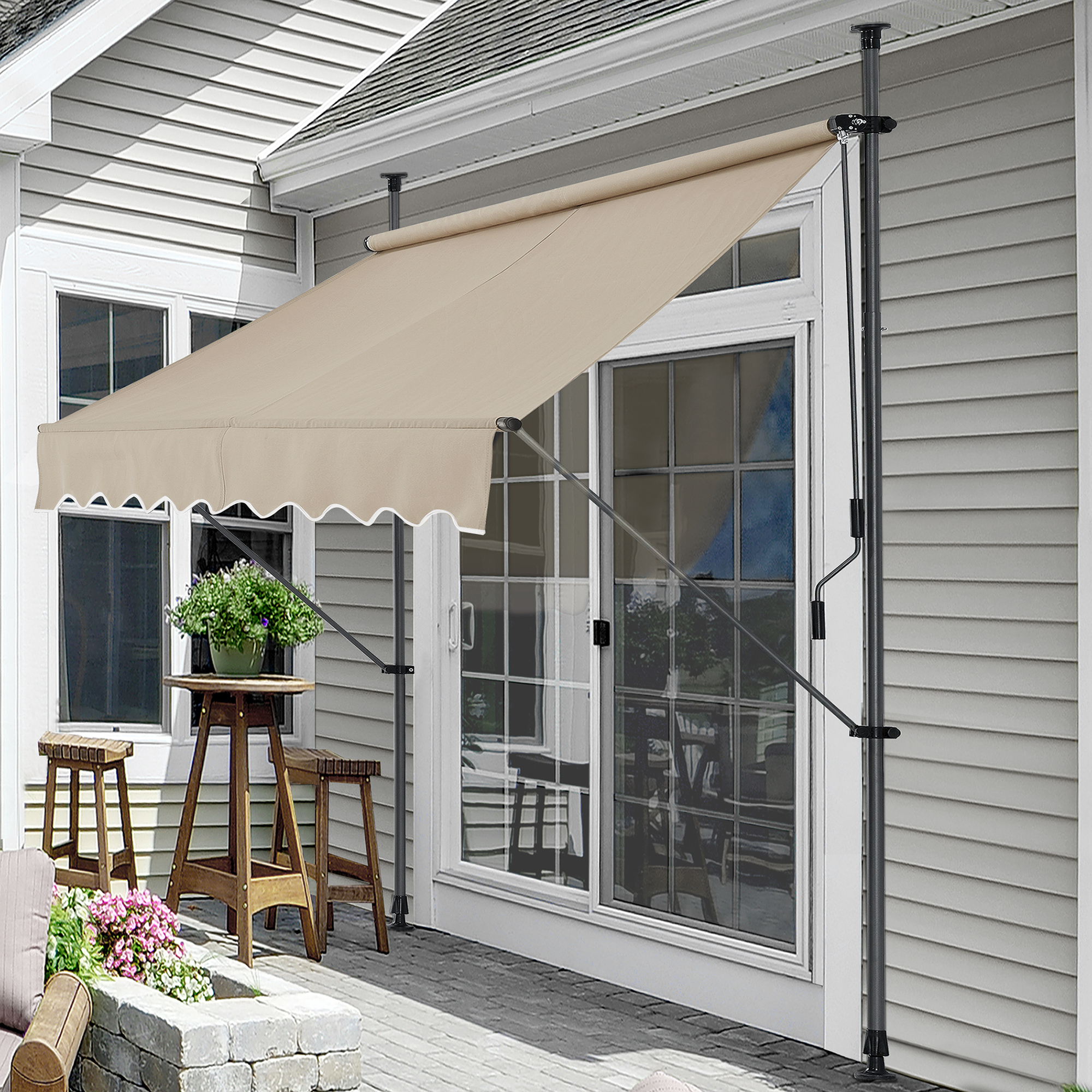 Toldo articulado Stem enrollable acero/poliéster 200 x 120 x 220-309 cm ...