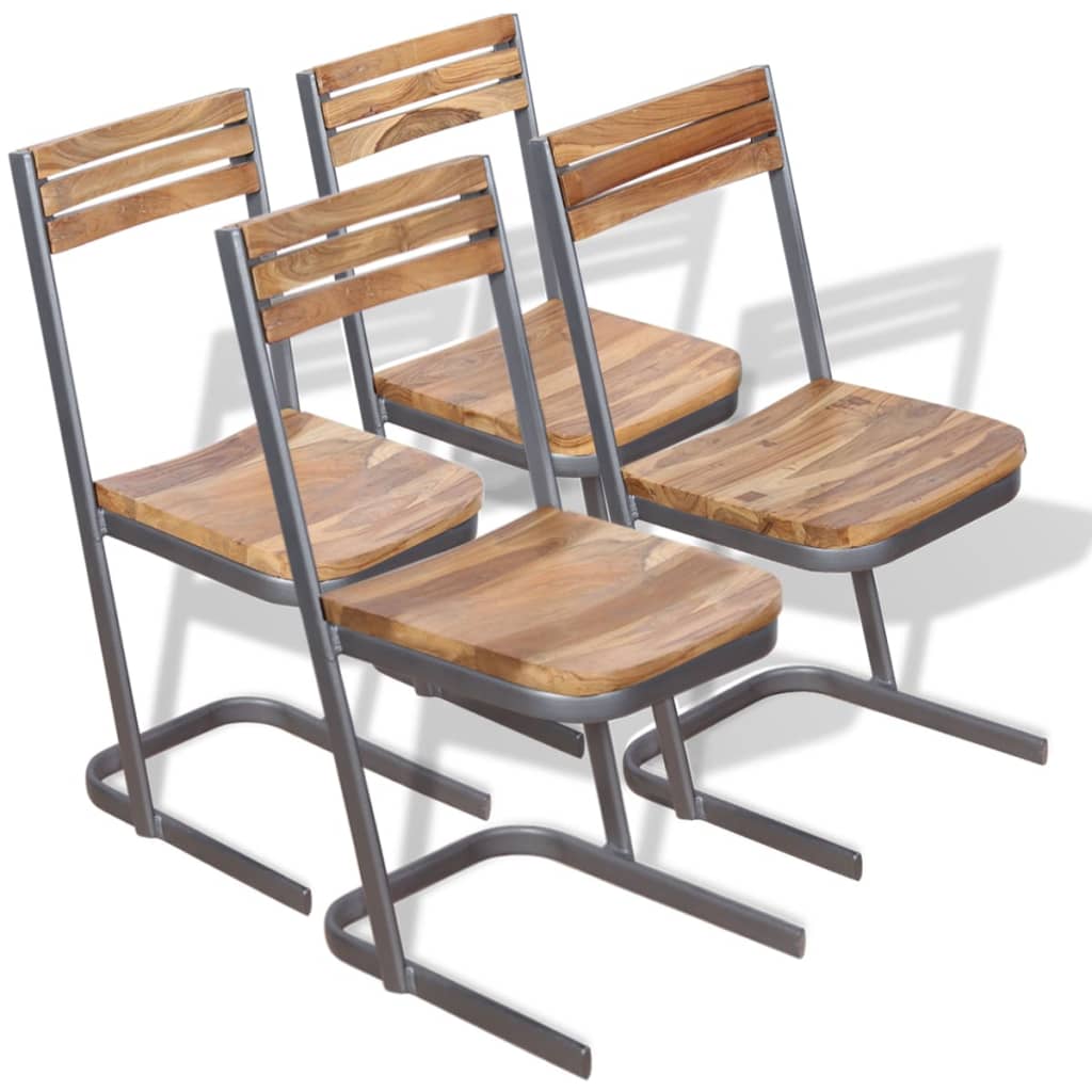Maison Exclusive - Chaises à manger lot de 4 bois de teck massif ...