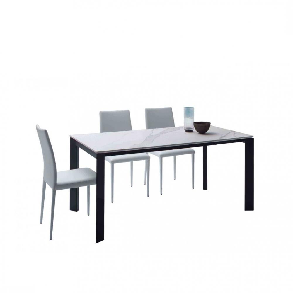 Table 8 couverts TEOREMA extensible 140 à 200cm pieds métal graphite ...