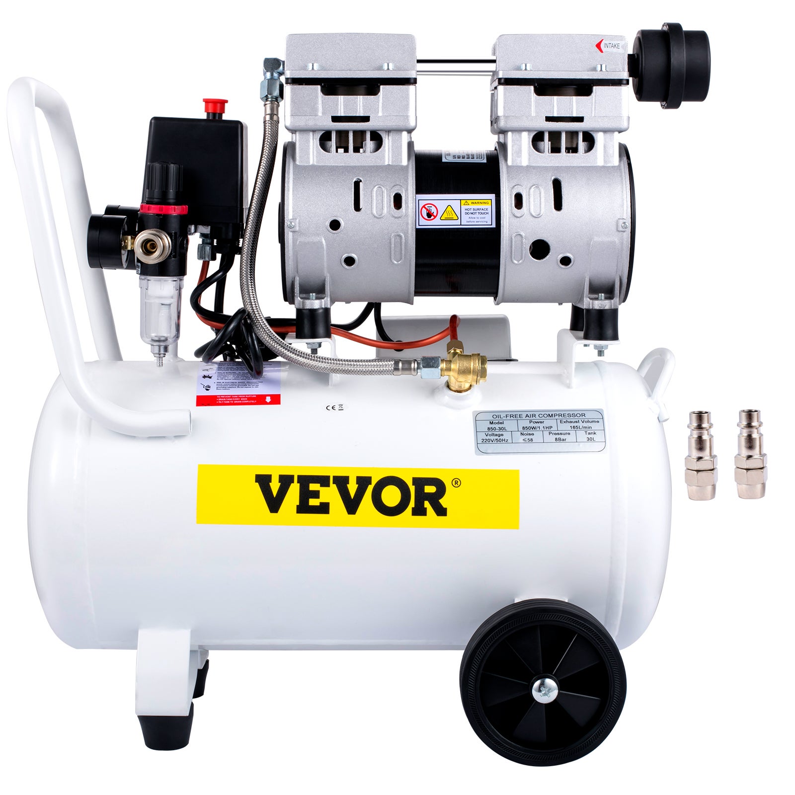 VEVOR Compresseur deAir 30L Compresseur Silencieux sans Huile 850W ...
