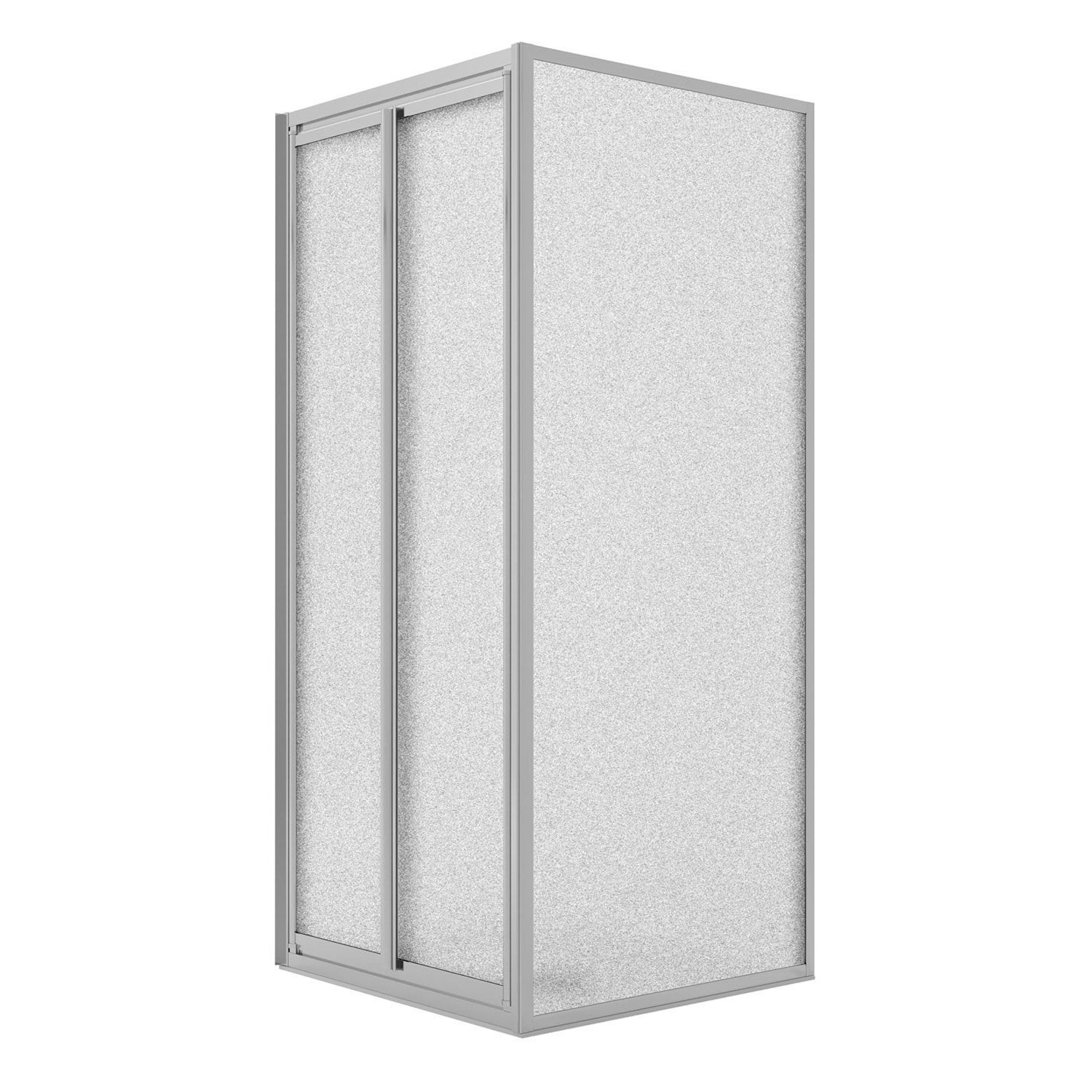 Cabine de douche Angulaire 75x80CM H185 Verre Opaque Fixe+Saloon 2 ...