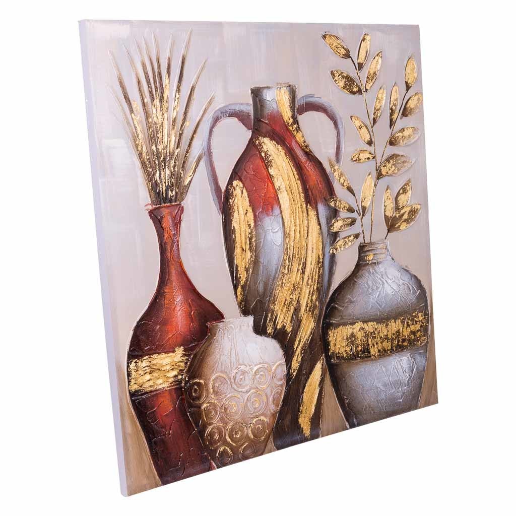 Cuadro con relieve pintado a mano 100x100x3 | Leroy Merlin