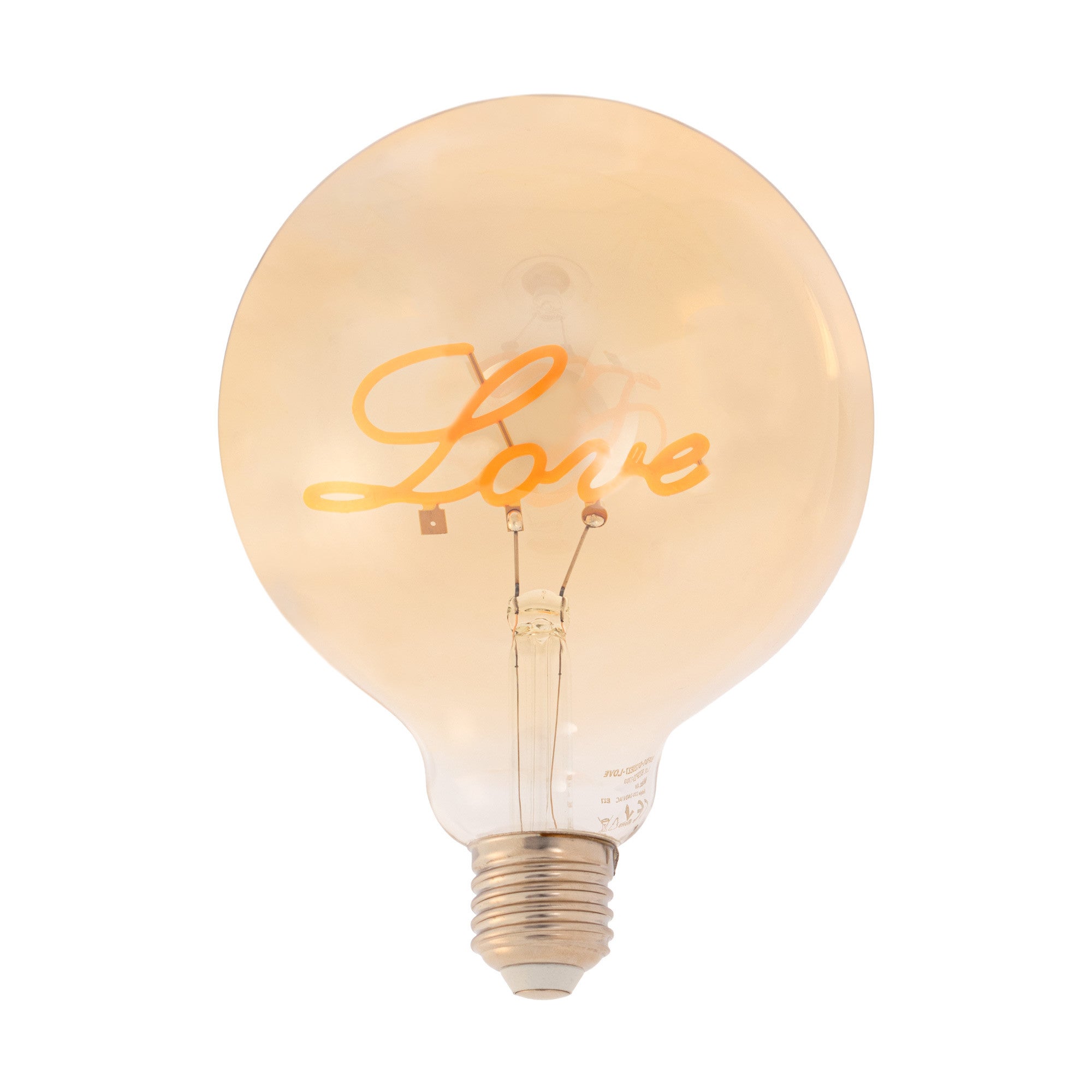 Ampoule décorative à filament "LOVE" - E27 G125 - 4W - 2200K - Blanc ...