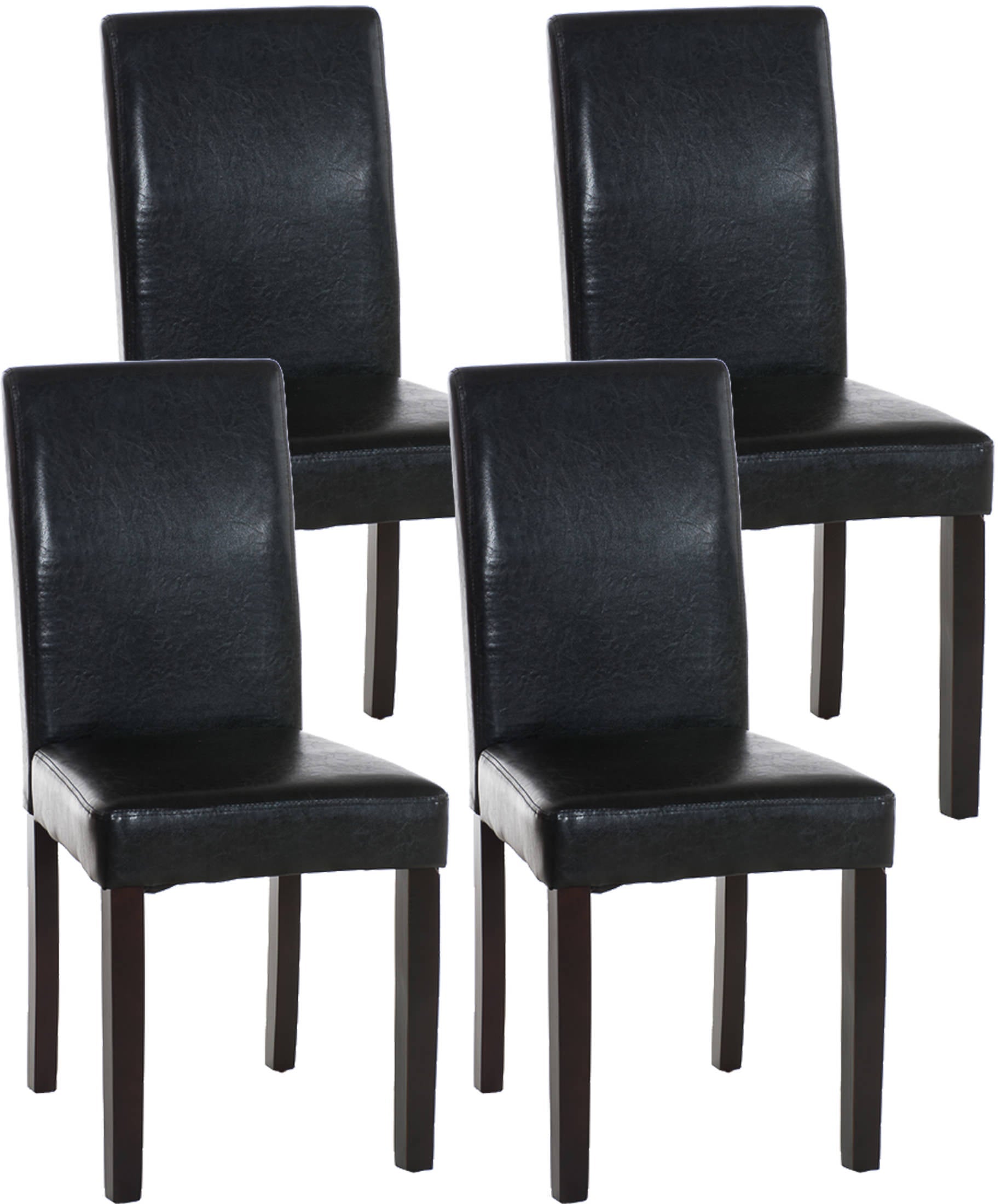 Lot de 4 chaises de salle à manger design moderne confortable en PVC ...