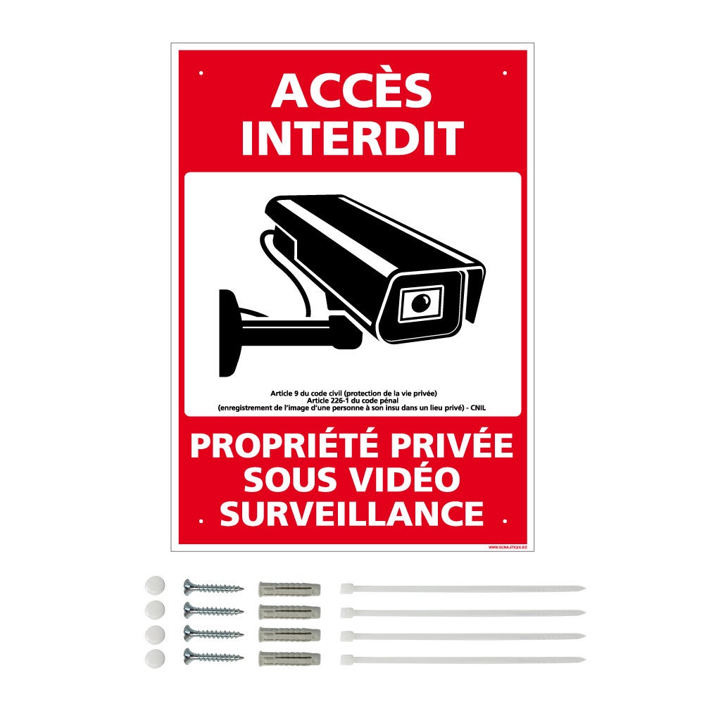 Panneau de signalisation prépercé PVC ou ALU rectangulaire + kit de ...