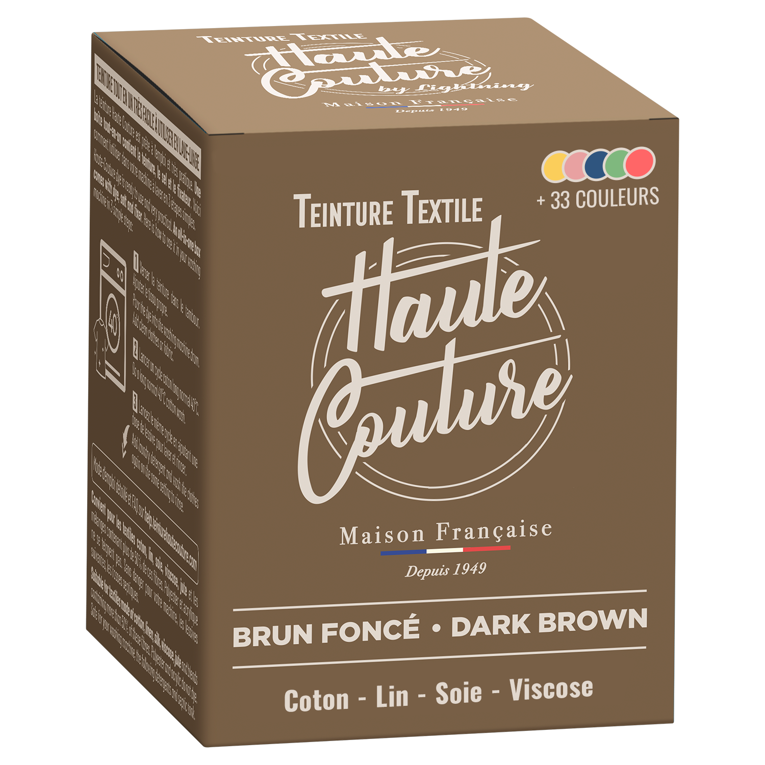 HAUTE COUTURE Teinture Textile Brun Foncé - 350g - Pour Vêtements et ...
