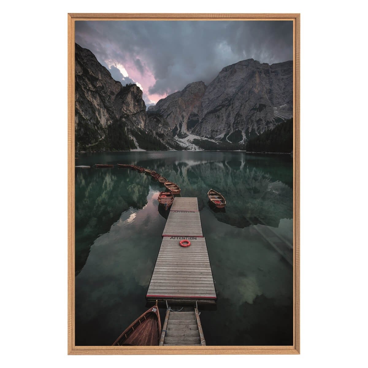 Tableau mural encadré barque en montagne 65x97 cm | Leroy Merlin