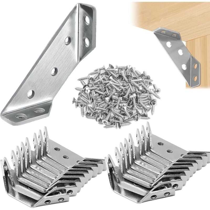 Lot de 20 équerres d'angle universelles pour meubles - Équerres d'angle ...