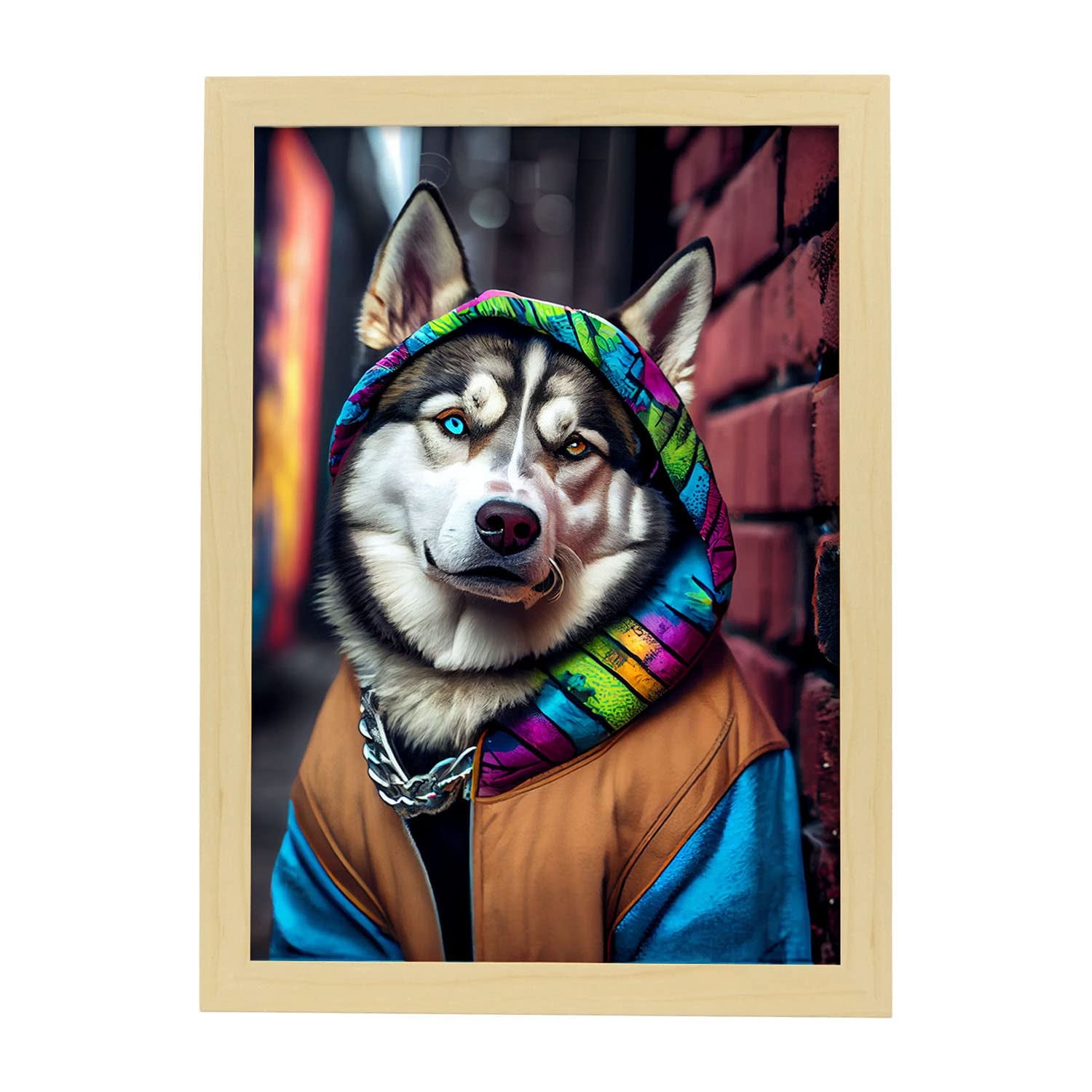 Nacnic Affiche Du Husky Sibérien Coloré En Style Photographie ...