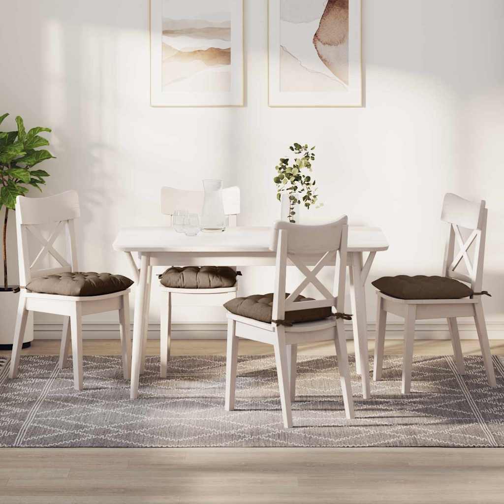 Cojines para asiento 4 pcs Marrón 40 x 40 x 6 cm tela | Leroy Merlin