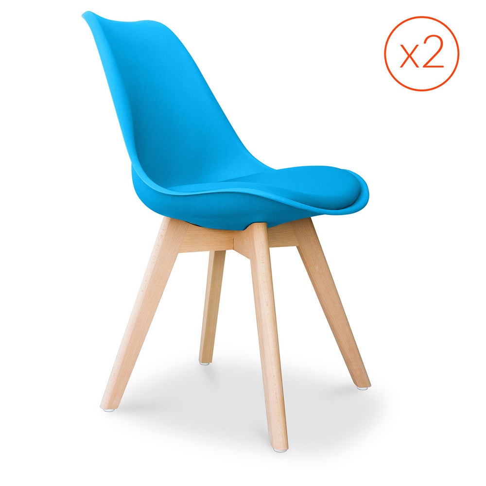 Ensemble de 2 chaises de design scandinave Brielle avec coussin - Matt ...