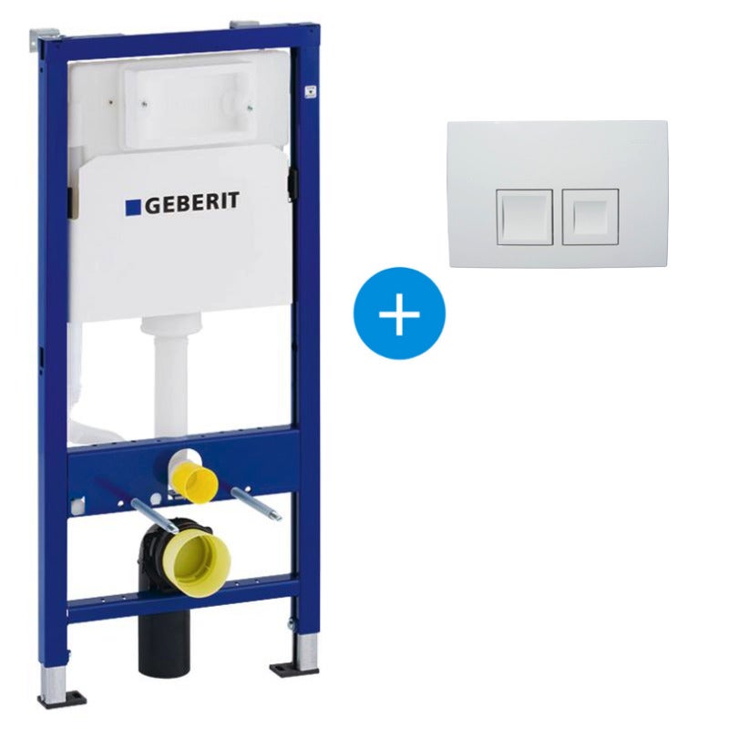 Pack Geberit DuoFix 100 + Plaque de Commande Delta 51 Blanche (SETUP100 ...