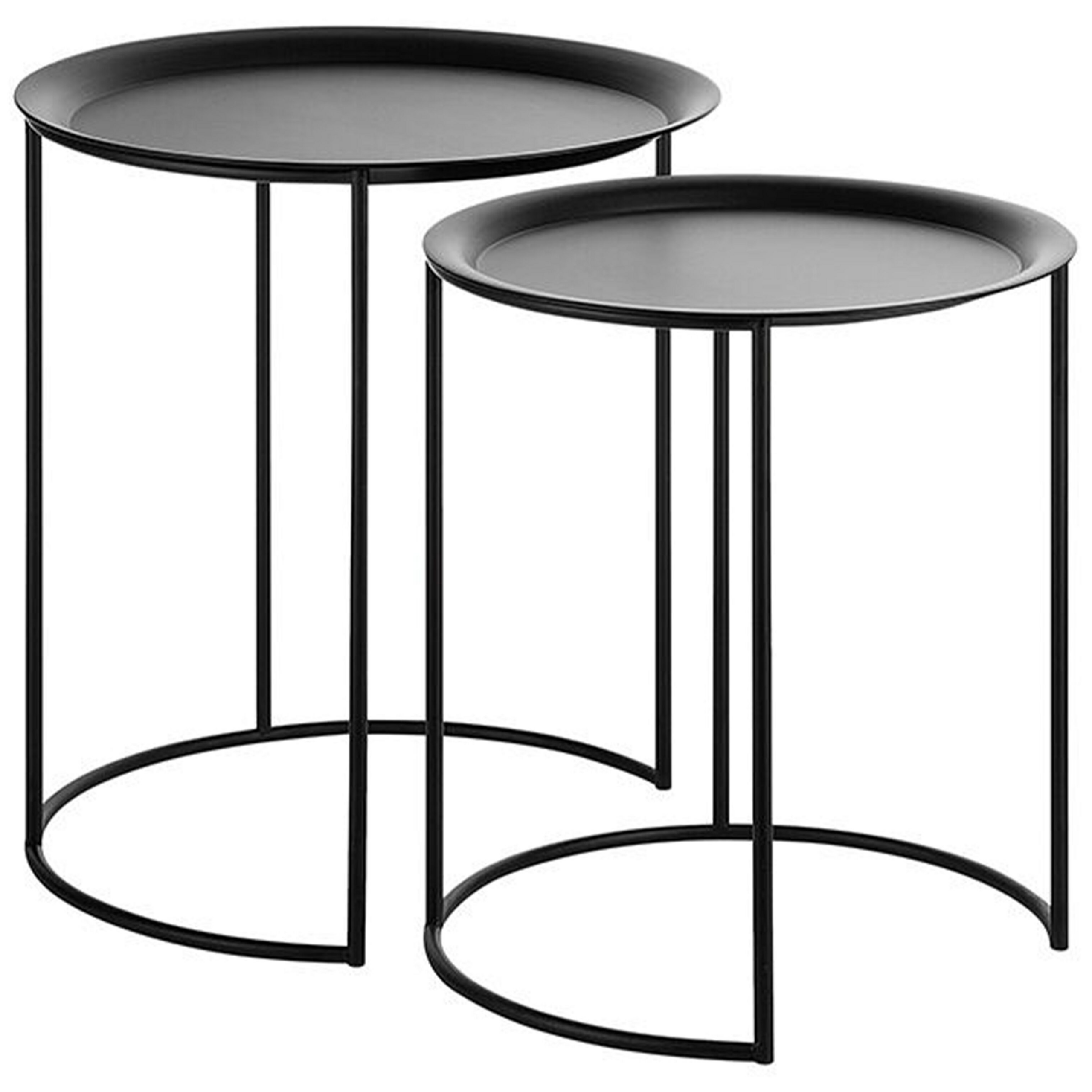 Lot de 2 tables d\'appoint TWINS Métal Noir | Leroy Merlin