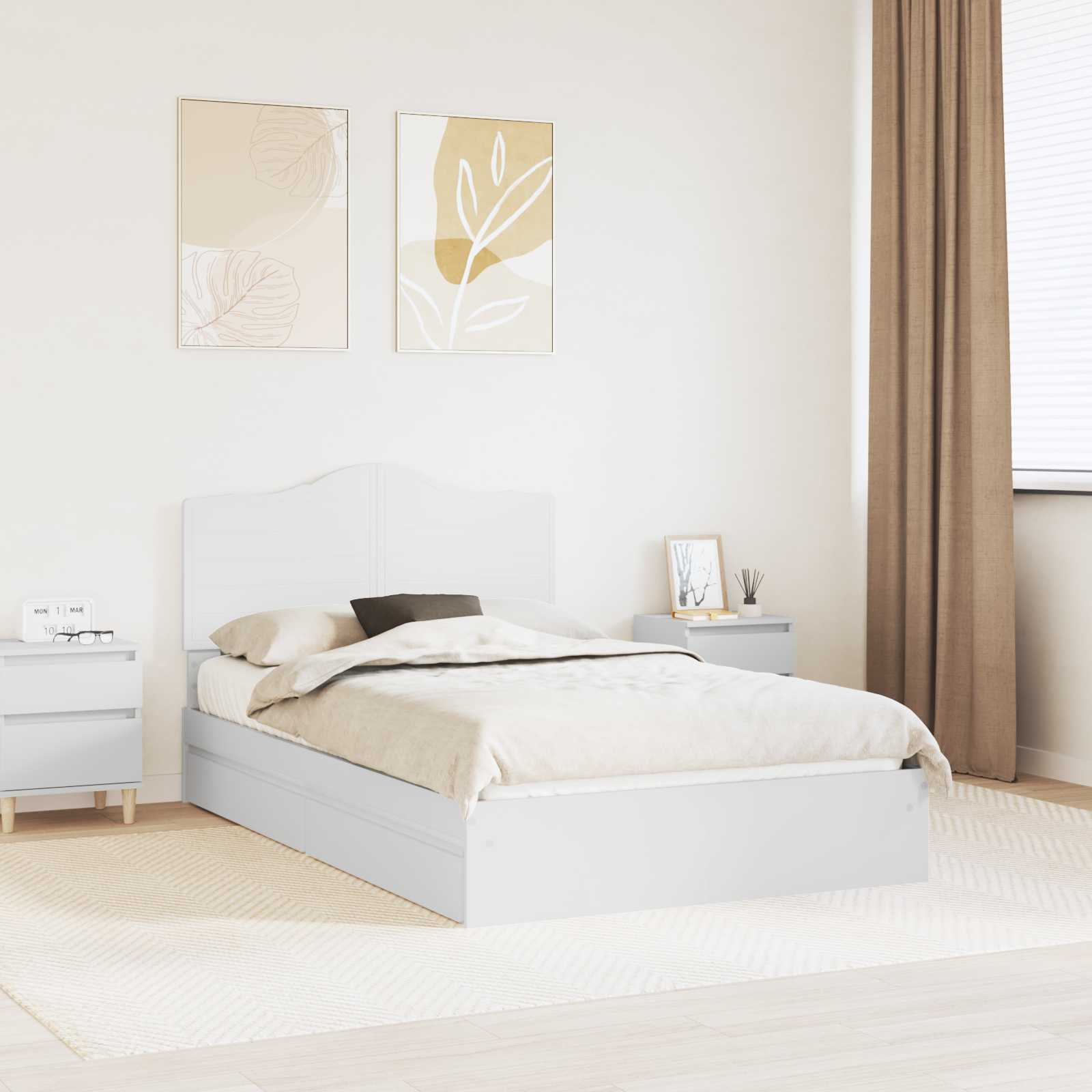 Estructura de cama con cajón 120 x 190 cm Madera contrachapada | Leroy ...