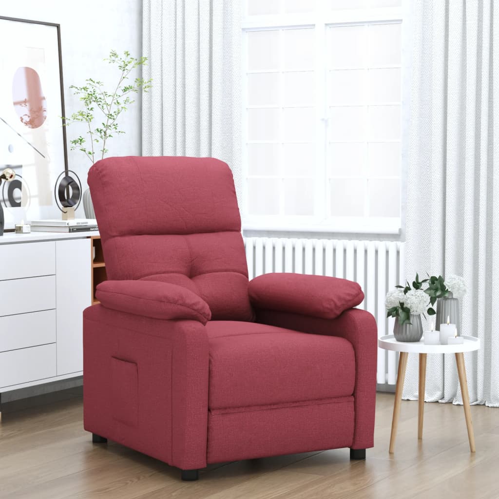 Maison Exclusive - Sillón reclinable de tela rojo tinto | Leroy Merlin