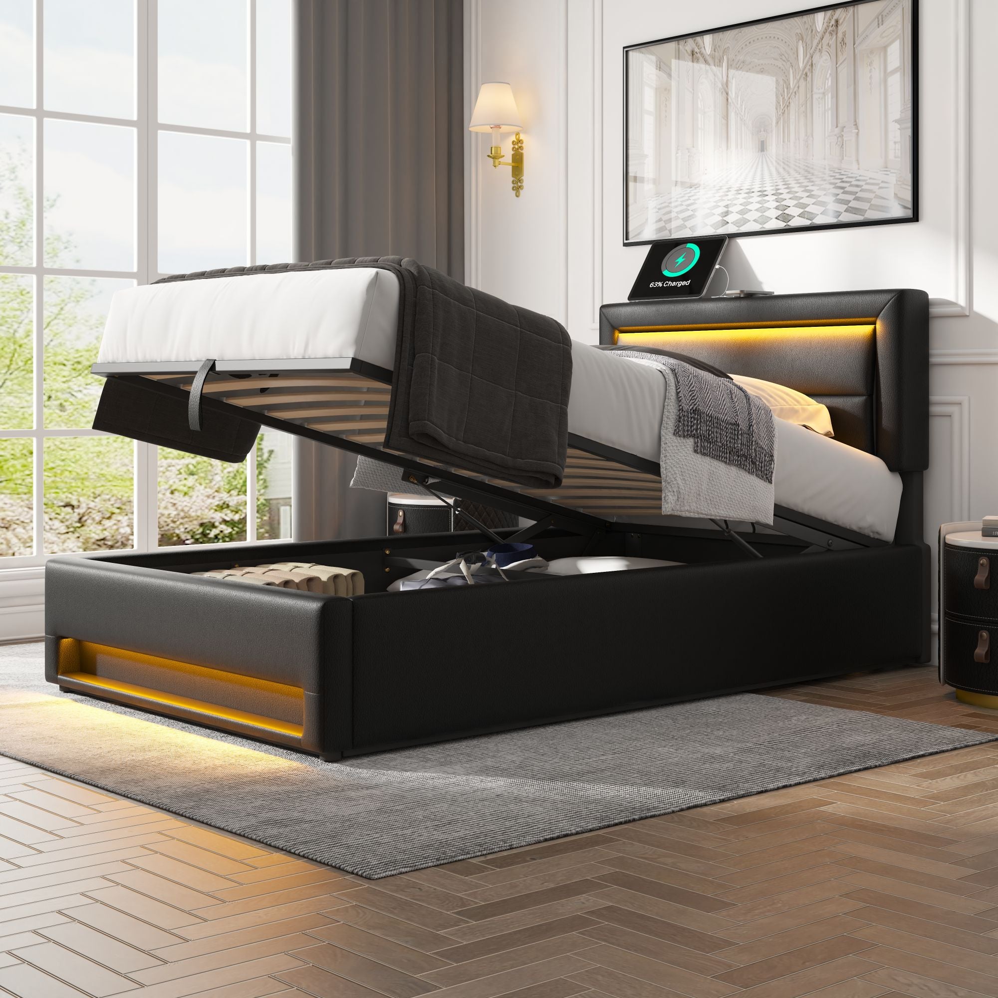 Lit Coffre Noir