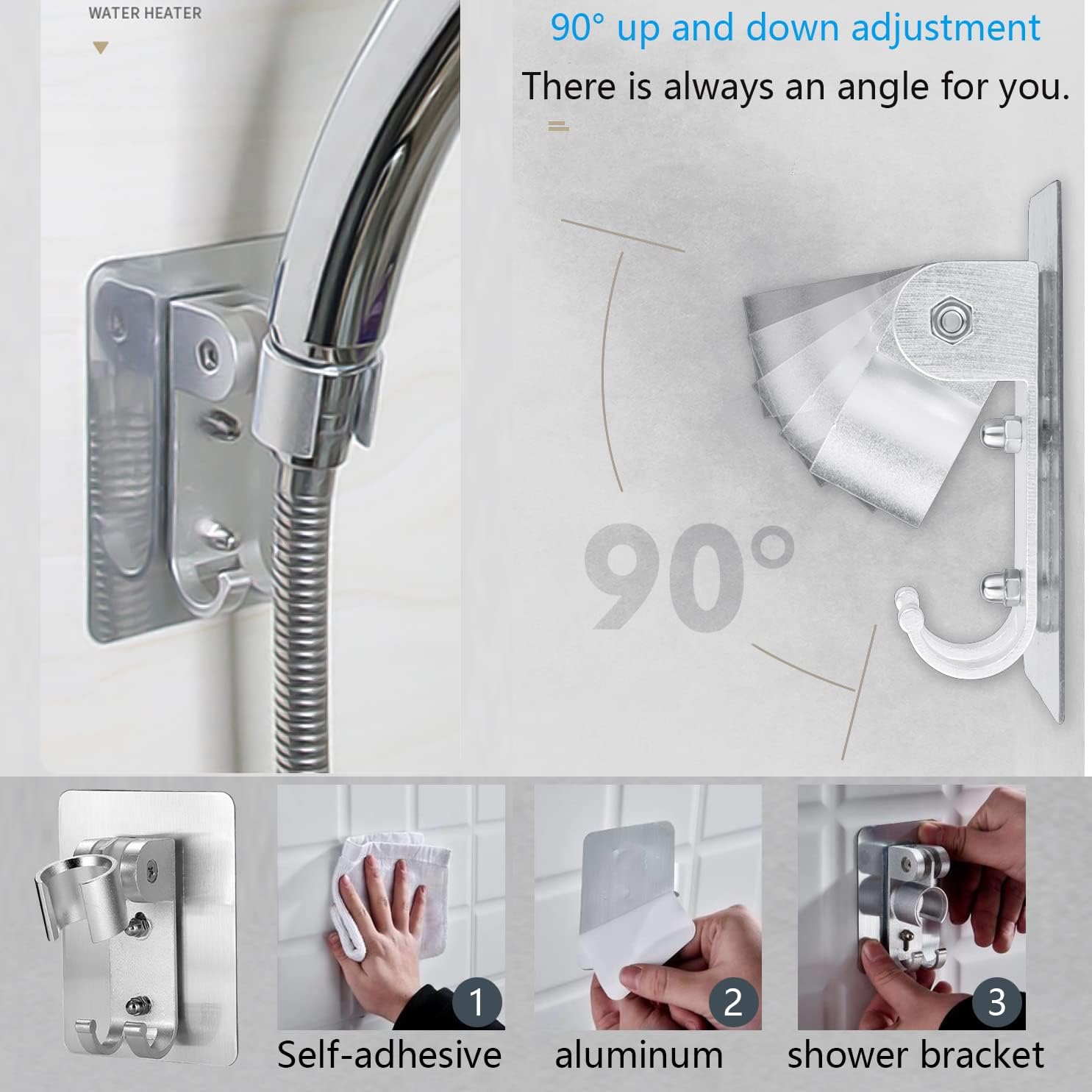 Support de pommeau de douche, auto-adhésif Support de pommeau de douche ...