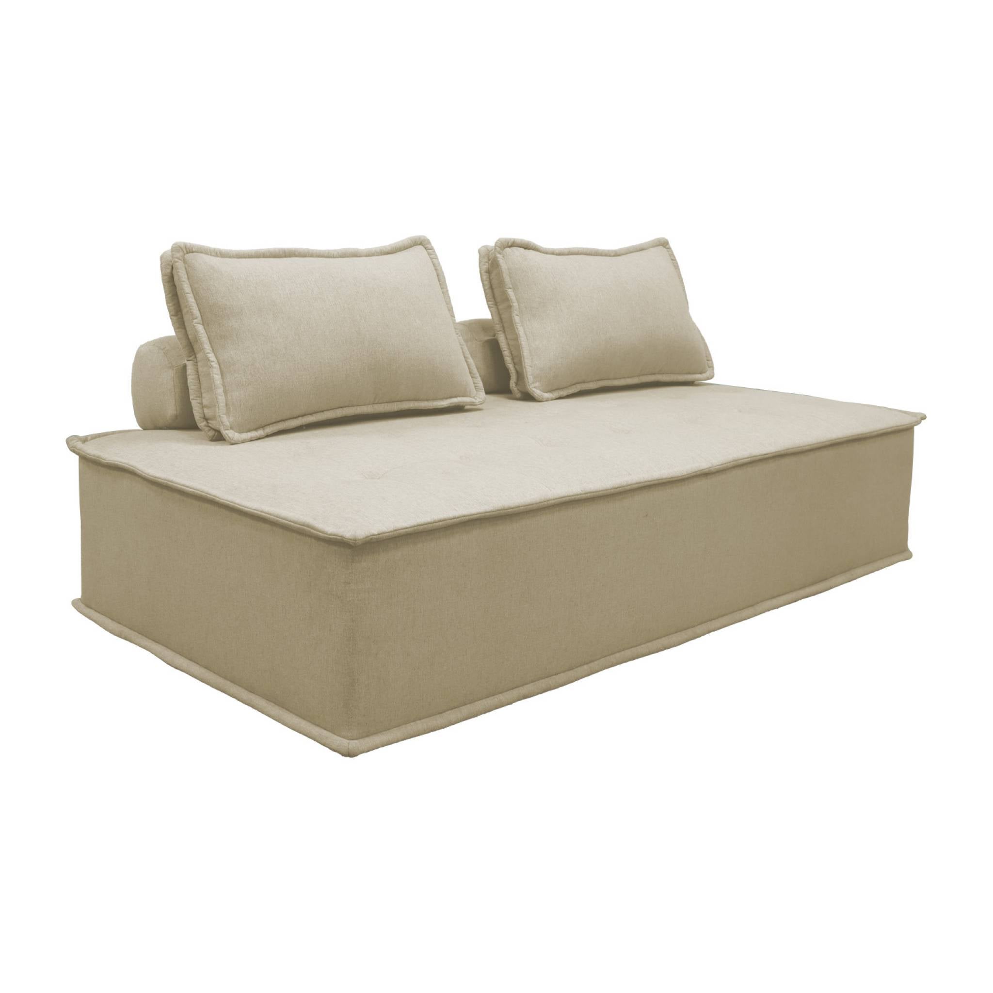 Chauffeuse 2 places pour canapé modulable tissu capitonné beige DAO ...