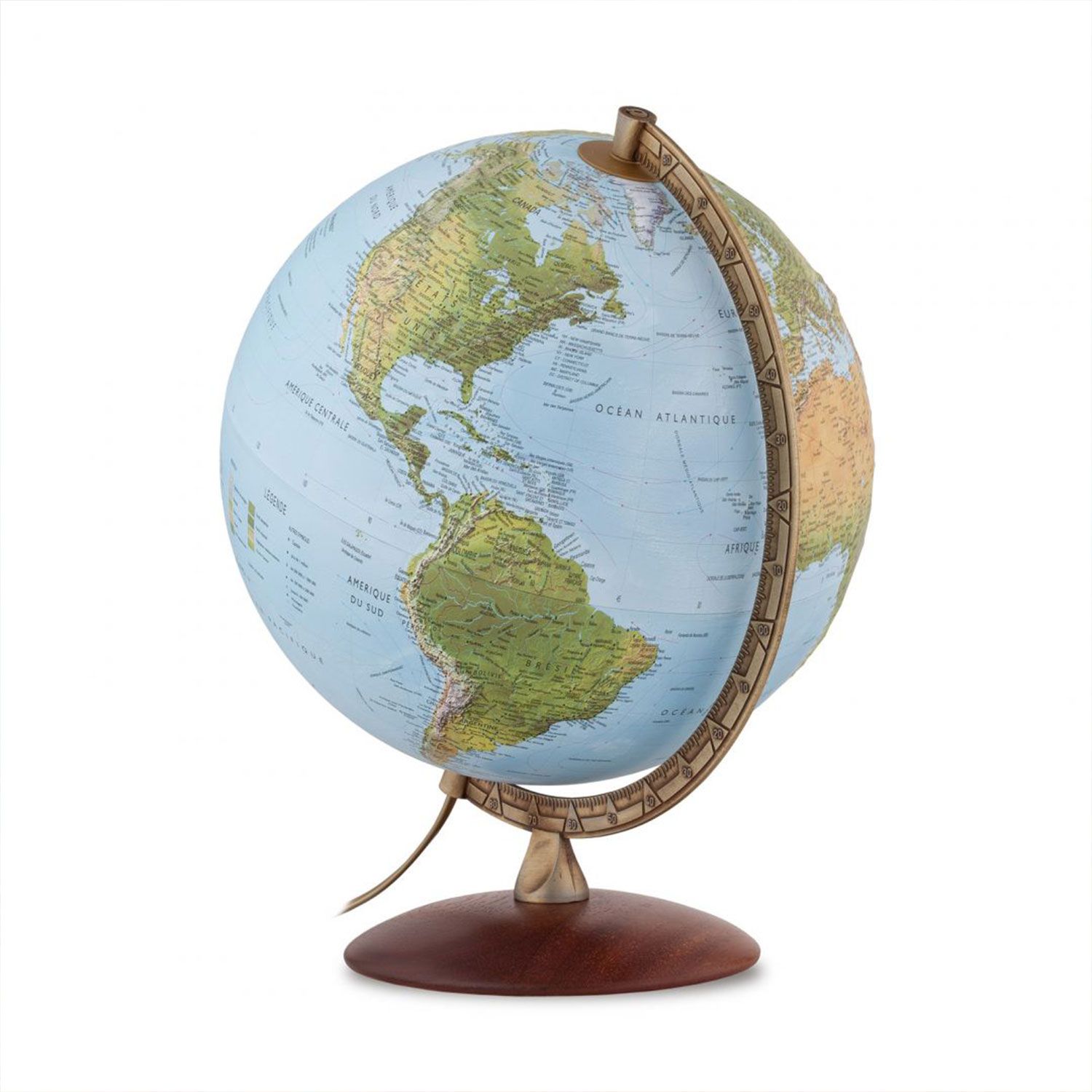 Globe terrestre lumineux en relief Ø 30 cm - Primus Relief - Atmosphère ...