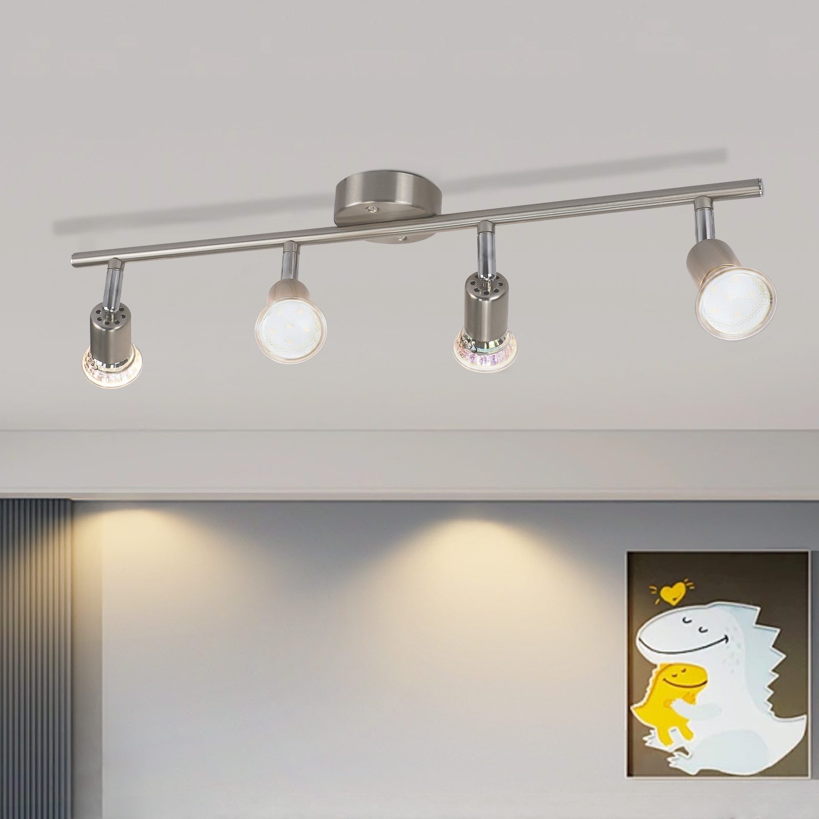 NETTLIFE Spot de plafond LED orientable GU10 4 flamme spots de plafond ...