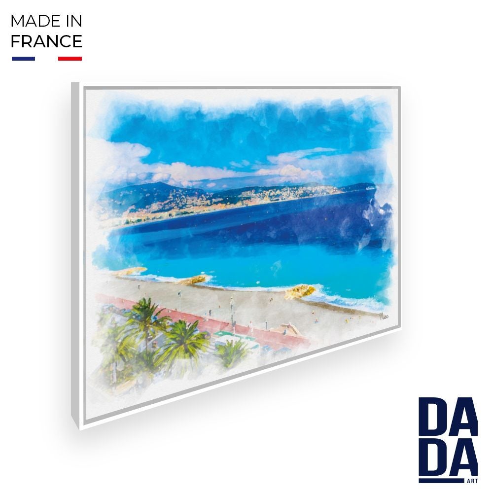 Tableau Côte de Nice / 45x60cm / Cadre Blanc / Fabriqué en France ...