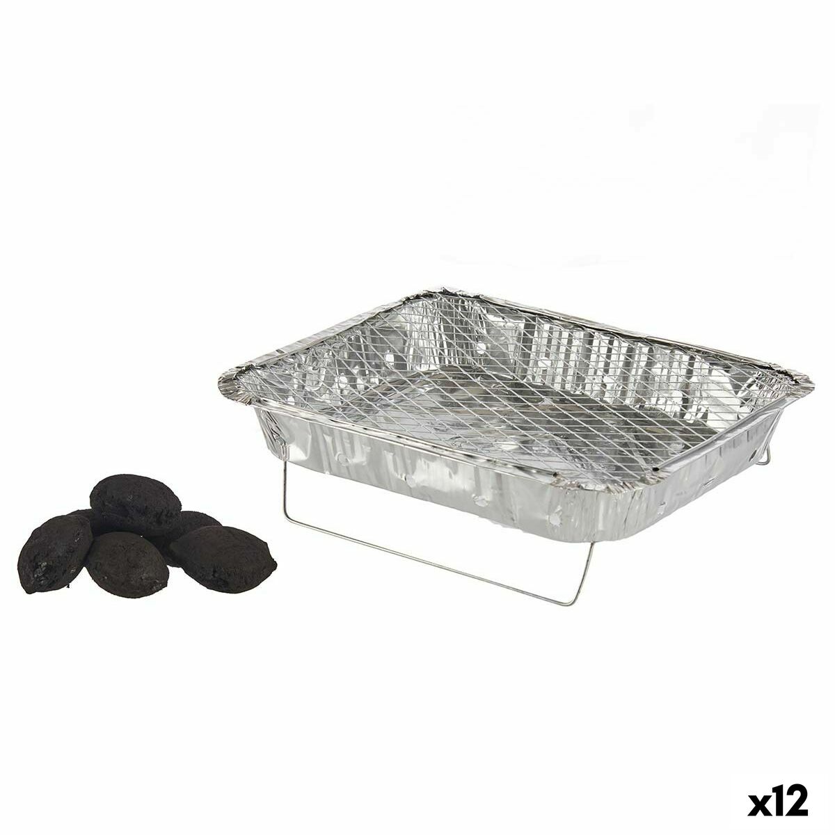 Barbecue Jetable Aluminium Charbon 23,5 x 6 x 30,5 cm (12 Unités ...