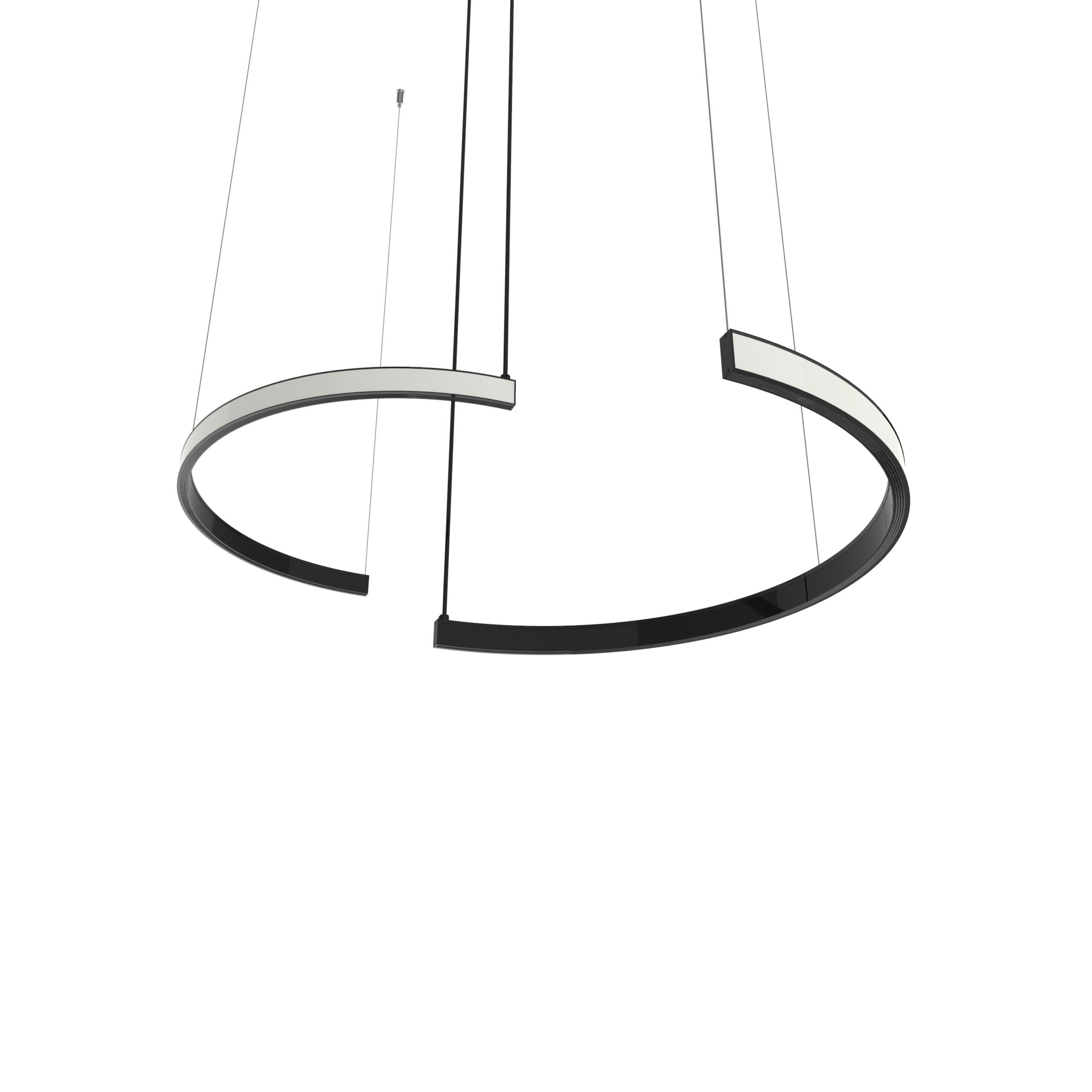 HALF SUSPENSION Ø62 2X METAL NOIR BRILLANT 34W 3000K | Leroy Merlin