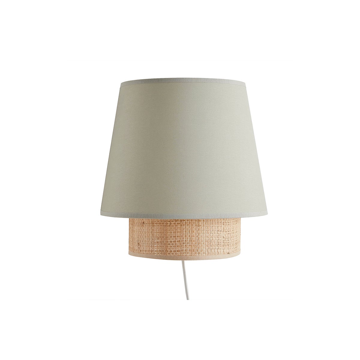 Applique murale design en coton vert sauge et rabane naturelle H25 cm ...