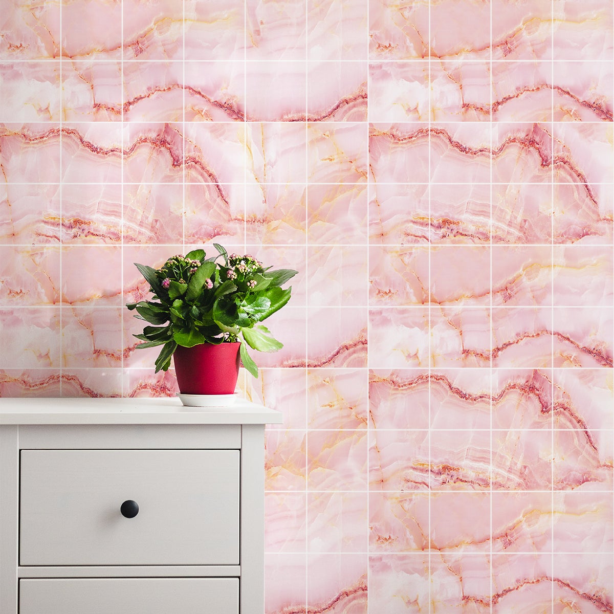 24 vinilos mármol rosa punta cana - adhesivo de pared - revestimiento ...