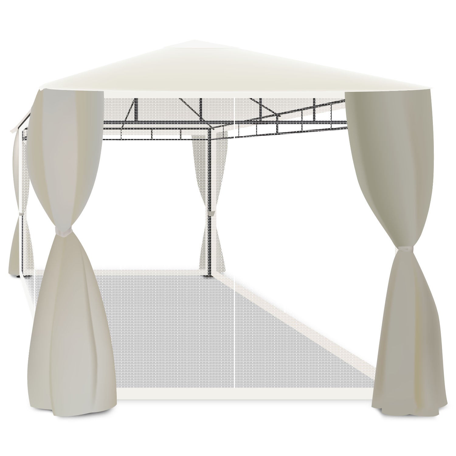 Beusi - gazebo de jardin en fer 3x2 mt avec couverture en toile ...