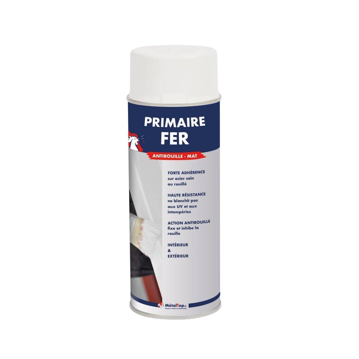 Primaire Fer - Metaltop - Blanc pur - RAL 9010 - Bombe 400mL | Leroy Merlin