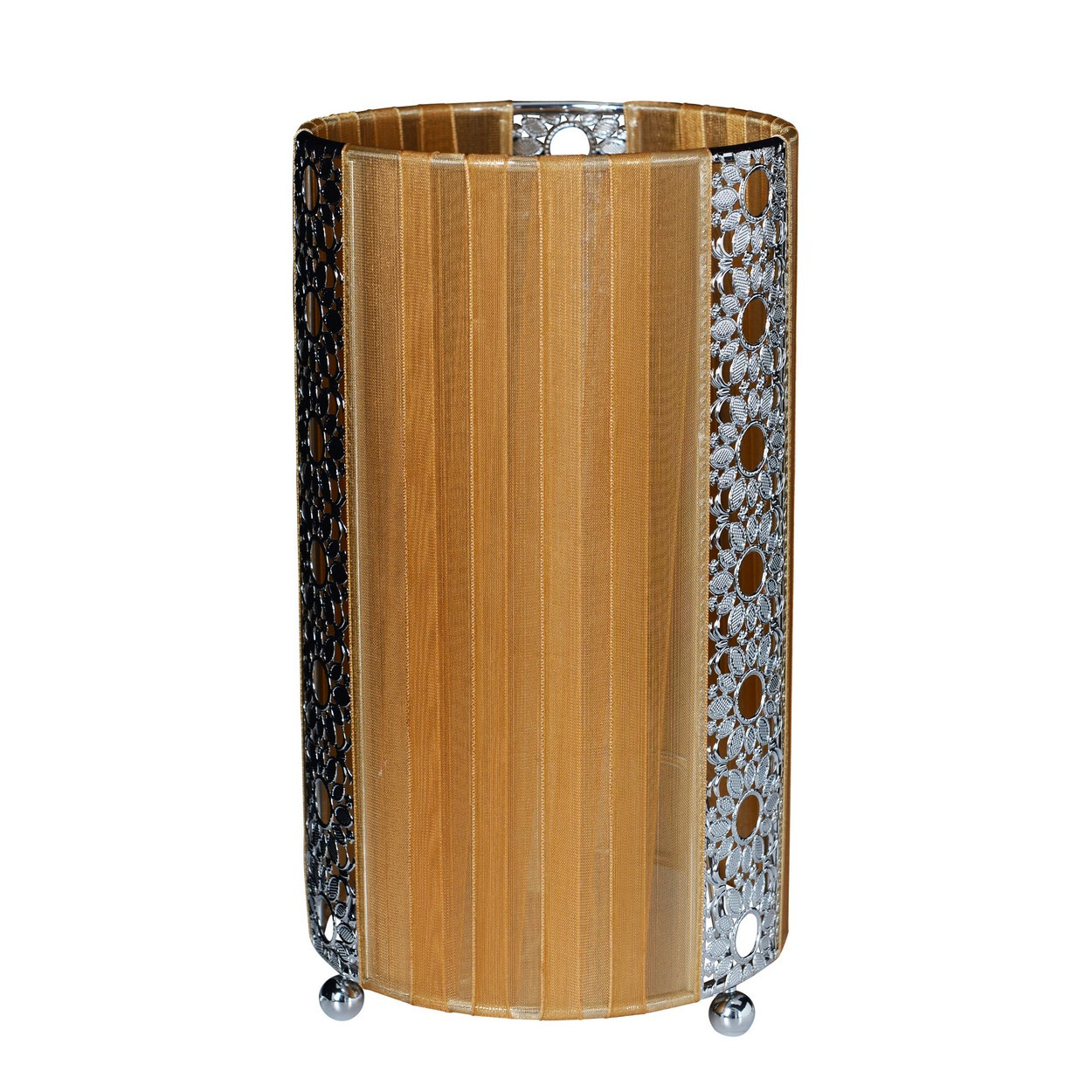 Naeve SHERYL Lámpara de mesa cilíndrica marrón 1xE14 | Leroy Merlin