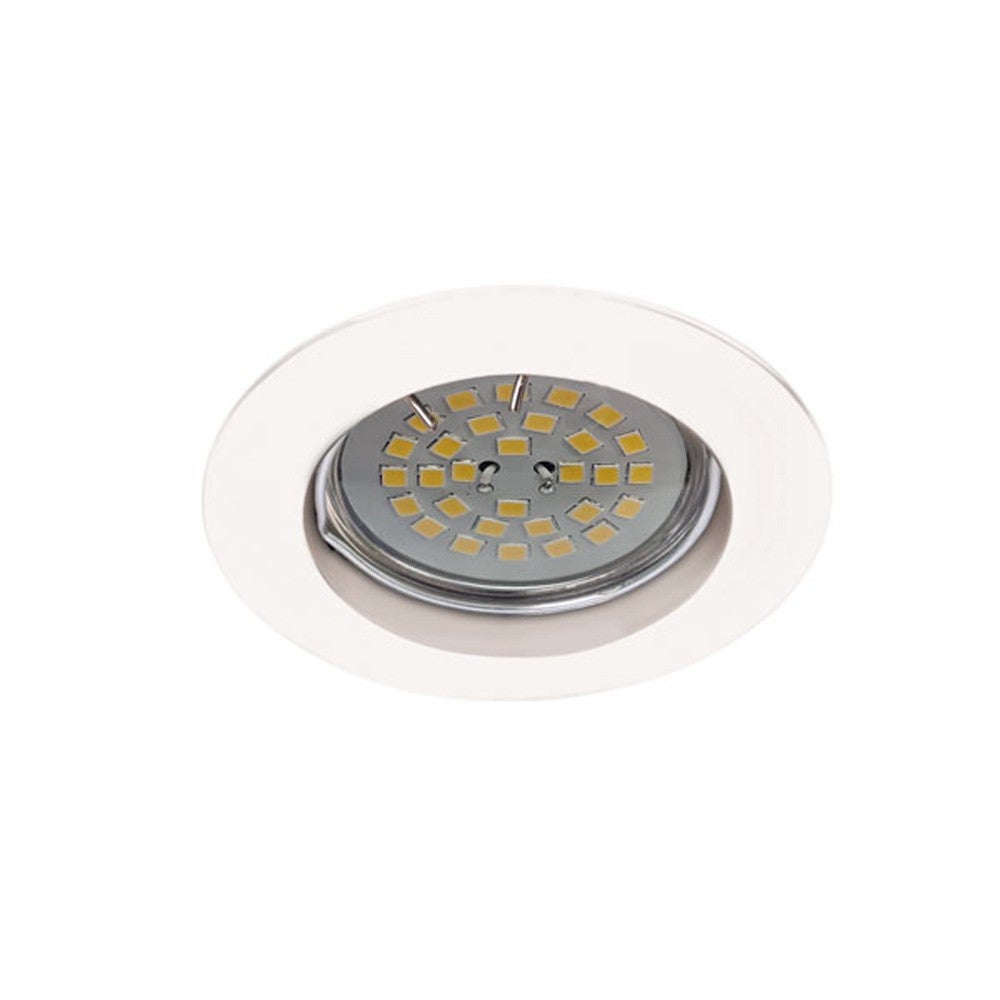 Pack 5 Spot encastré fixes Basic Round Blanc avec support de lampe GU10 Ø8 cm | Leroy Merlin