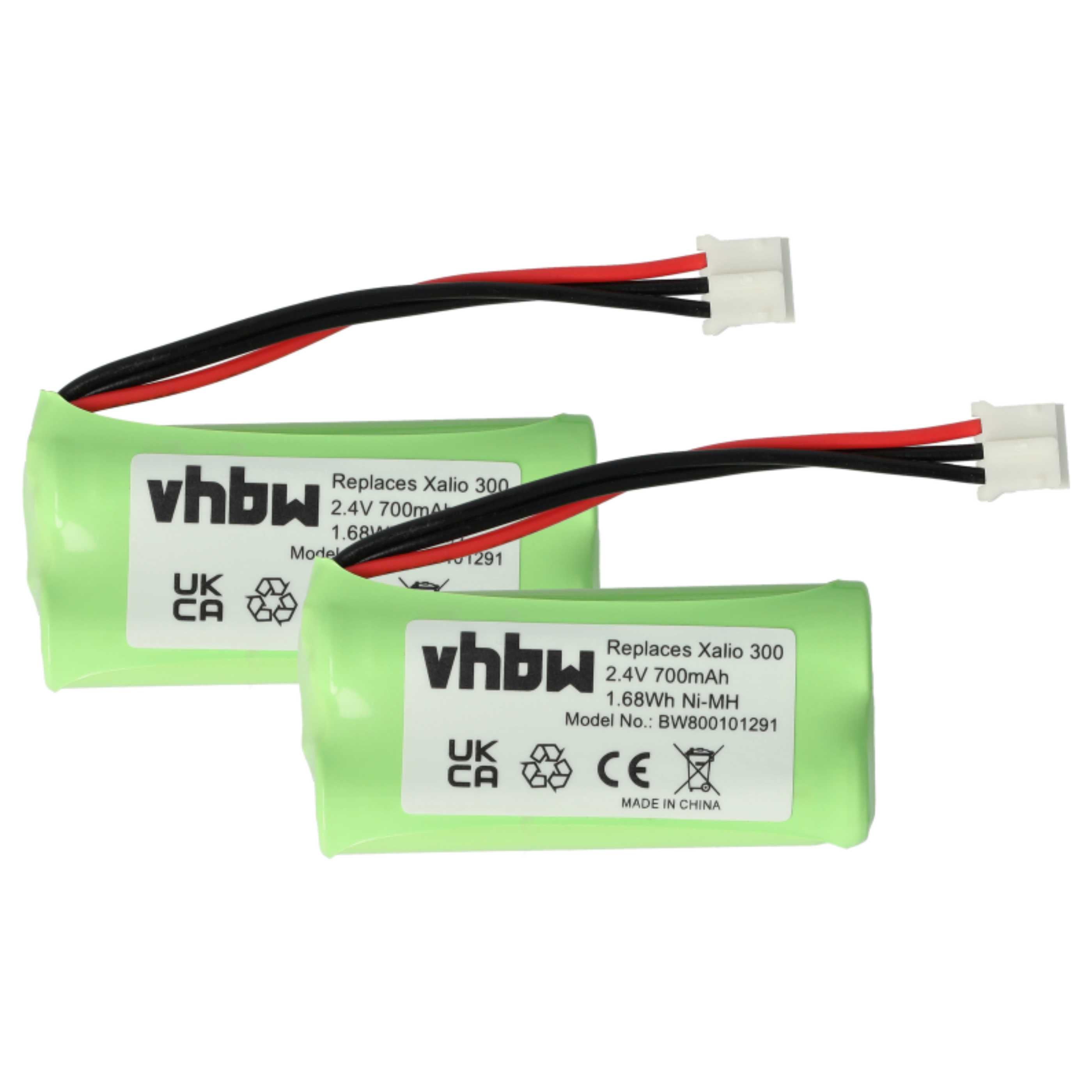 Vhbw 2x Batterie compatible avec Philips DECT TU3315, 215 Trio ...
