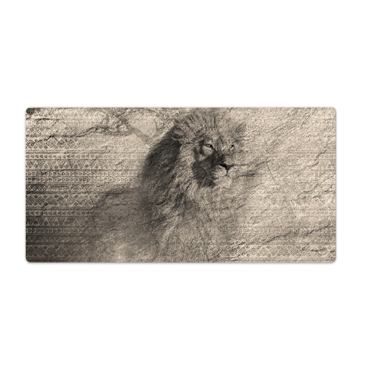 Sous-main, tapis de bureau décoratif avec motif lion africain et ...