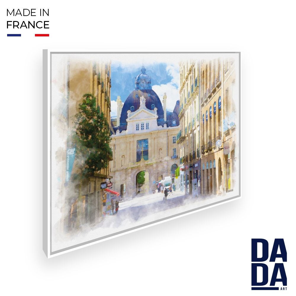Tableau Vue de Rennes / 45x60cm / Cadre Blanc / Fabriqué en France ...