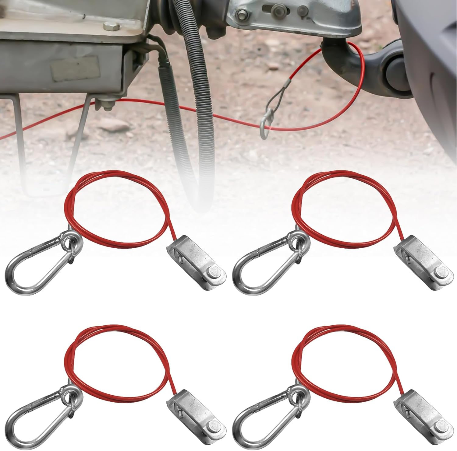 Lot de 4 câbles de traction avec tête de fourche, 1 m de câble de ...