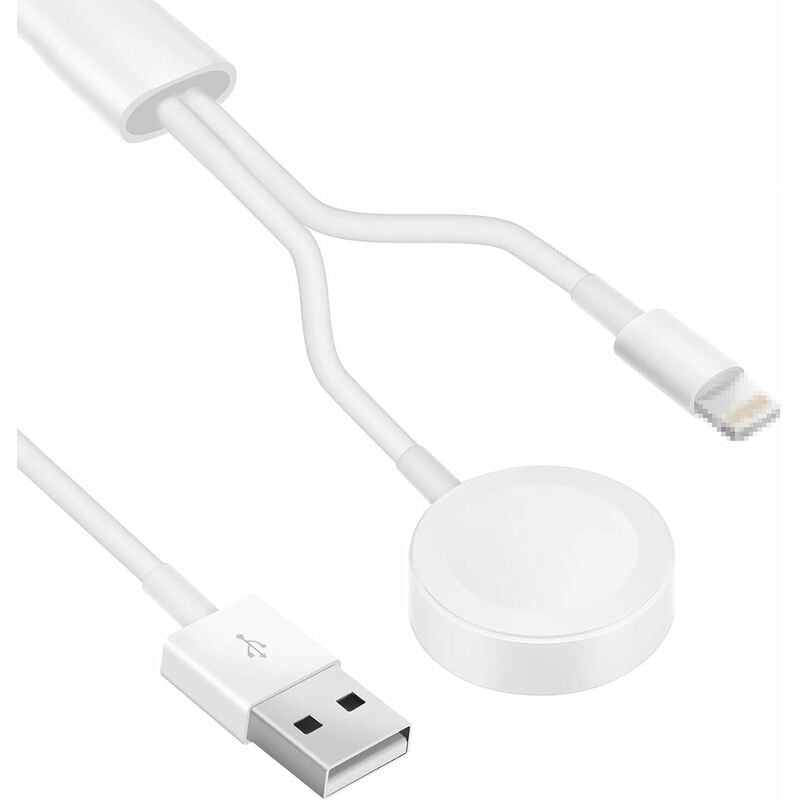 Chargeur 2 en 1 pour iPhone et Apple Watch, cable Lightning et cable de ...
