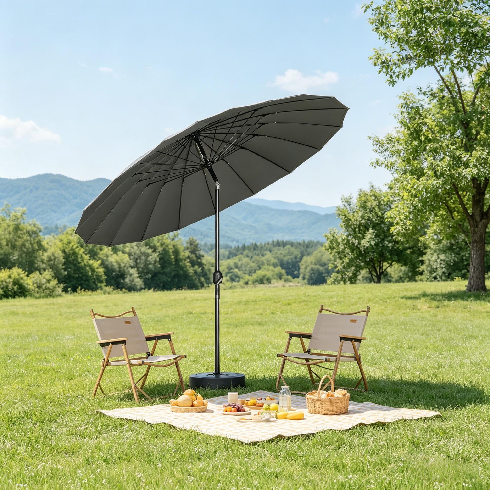 Grand parasol de terrasse avec angle d'inclinaison réglable (ce parasol ...