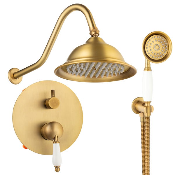 Conjunto de ducha empotrado, Bronce | Leroy Merlin