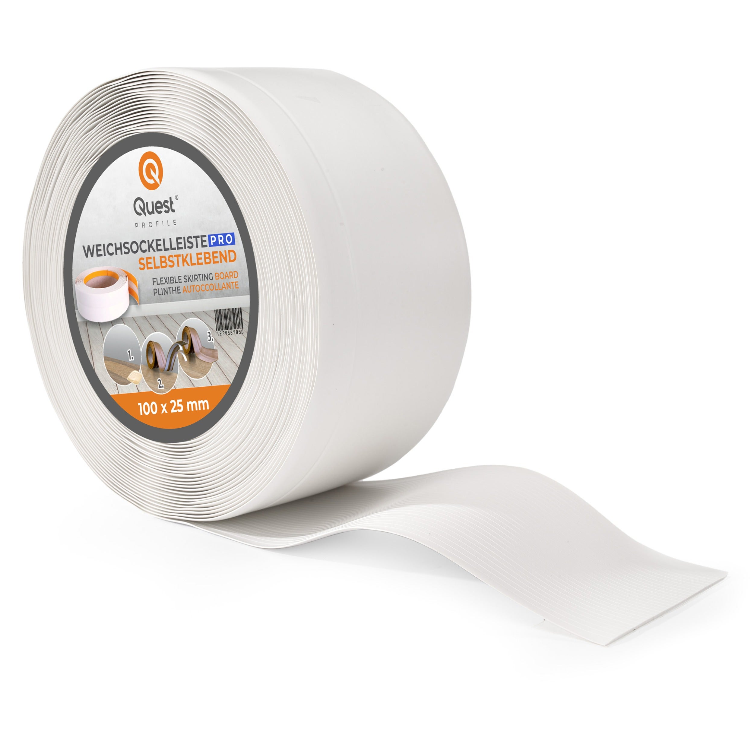 QUEST Plinthe en PVC Flexible 100x25mm, 1m, Plinthe Souple et Élastique ...