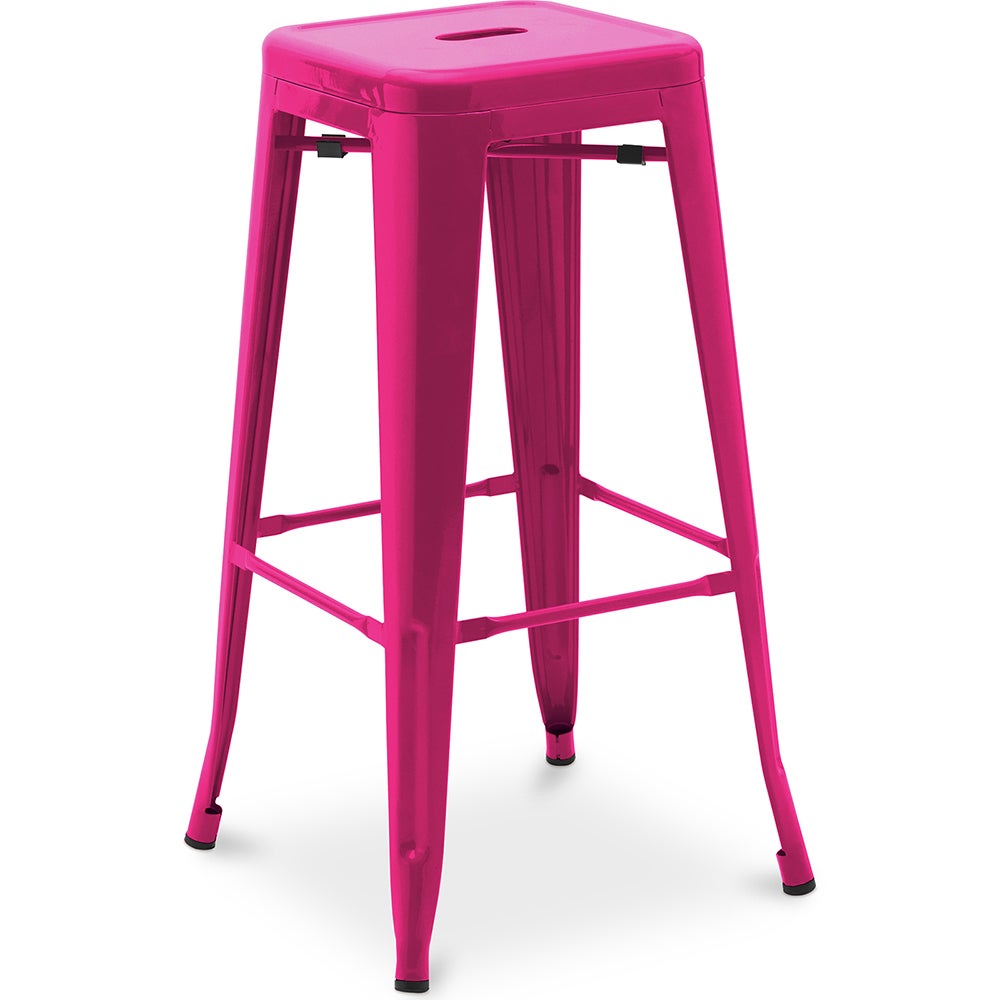 Tabouret de bar - Design industriel - 76cm - Metalix Fuchsia | Leroy Merlin