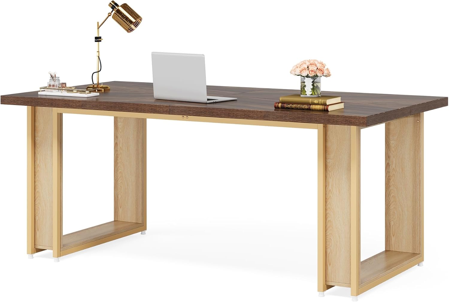 Tribesigns Bureau 160cm, Table de Bureau Simple en Bois Grandes Tables ...