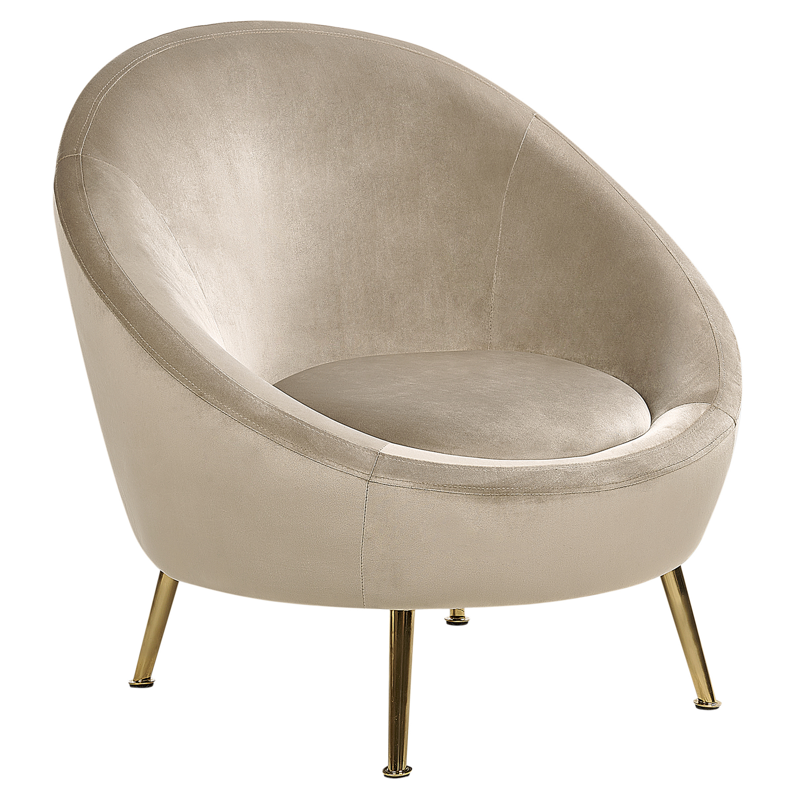 Fauteuil LANGA Velours Taupe | Leroy Merlin