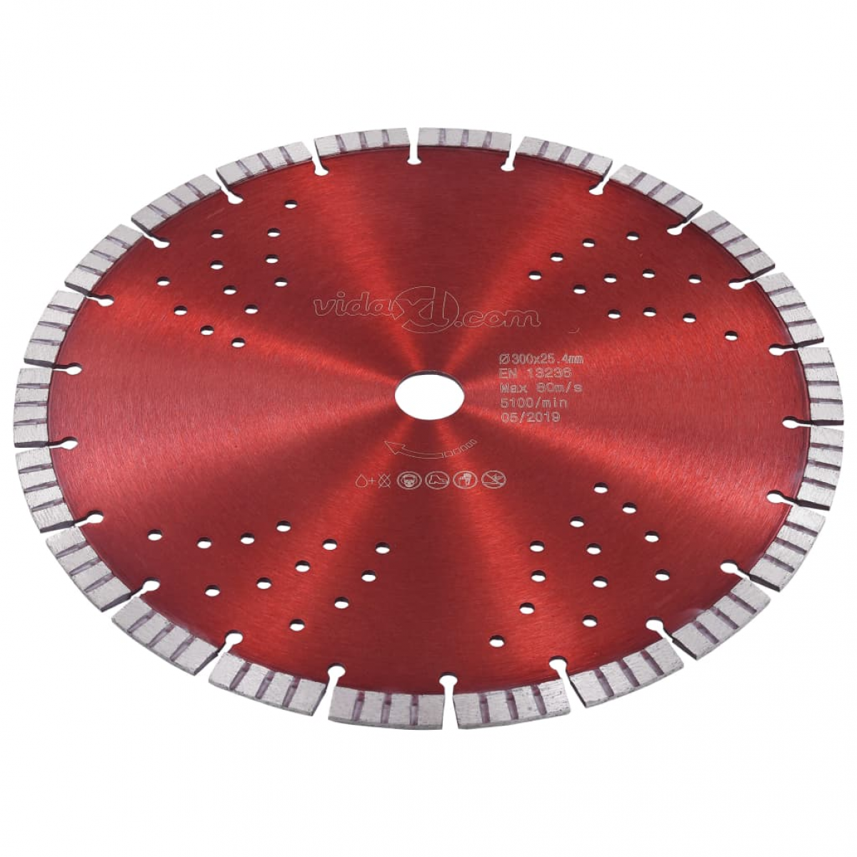 Disque à tronçonner diamanté avec turbo et trous en acier 300 mm ...