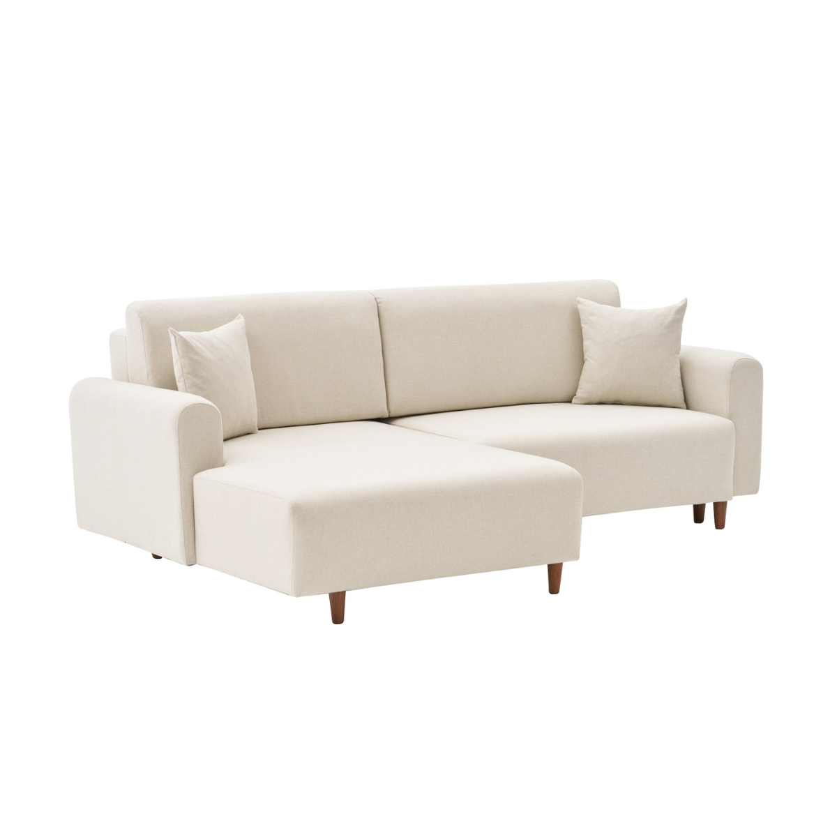 Sofá esquinero convertible con chaise longue a la izquierda en tela ...