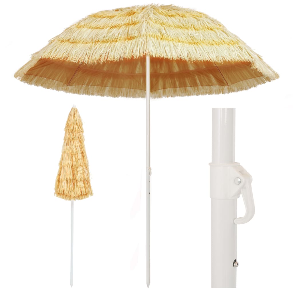 Sombrilla de playa | Parasol de playa estilo Hawai natural 240 cm ...