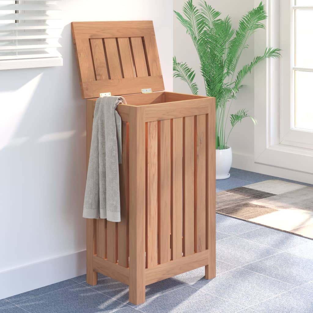 Maison Exclusive - Cesto de la ropa sucia madera maciza de teca ...
