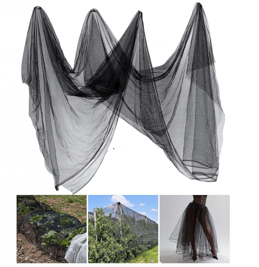 (2,4 m x 10 m, noir) Filet anti-insectes Insectes Moustiques Mouches ...